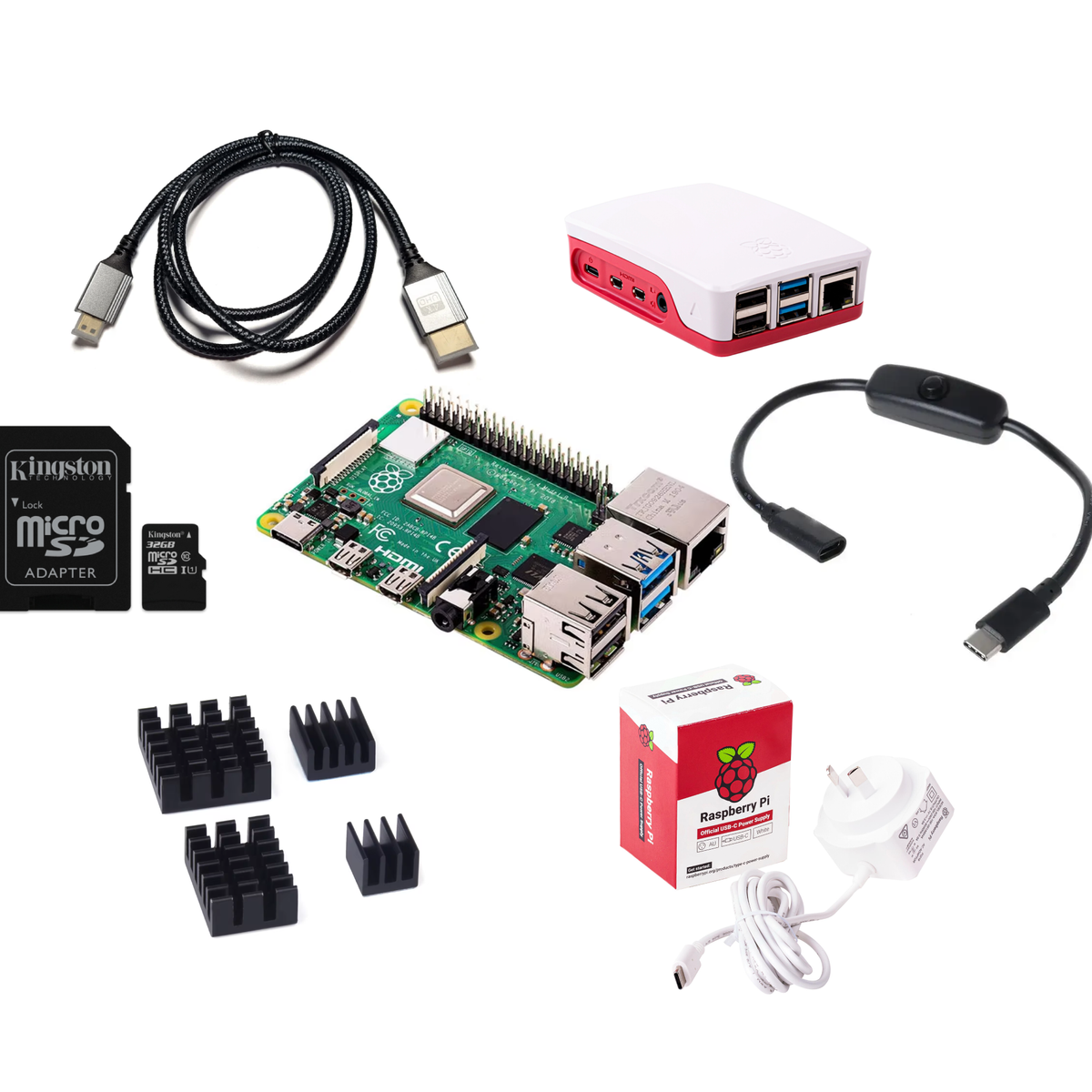 Raspberry Pi 4 2gb Model B Starter Kit Beginners Collection Zaitronics