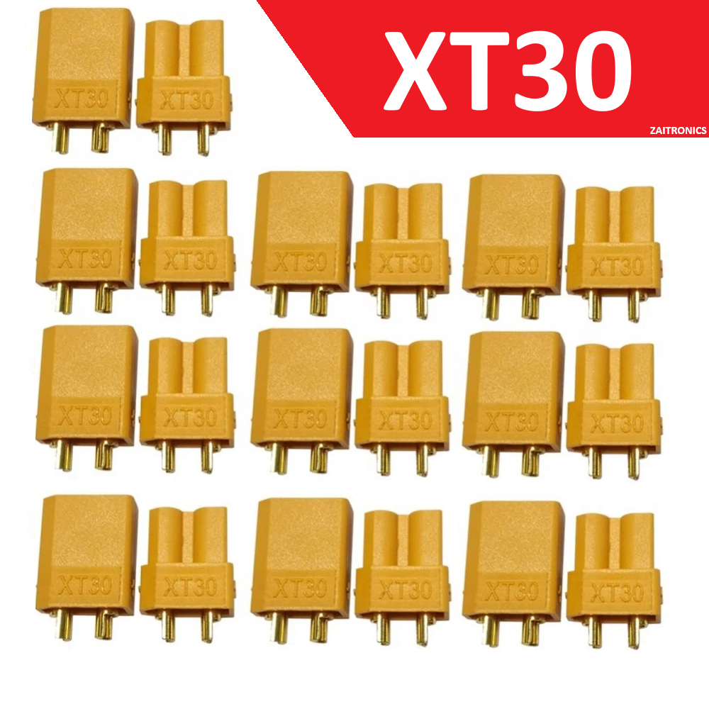 XT30 10 Pack Of Male Female Connector Pairs (5 Pairs) – Zaitronics