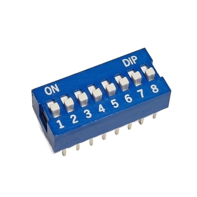 Blue DIP Switch 8 – 2.54mm Pitch, Breadboard Compatible – Zaitronics
