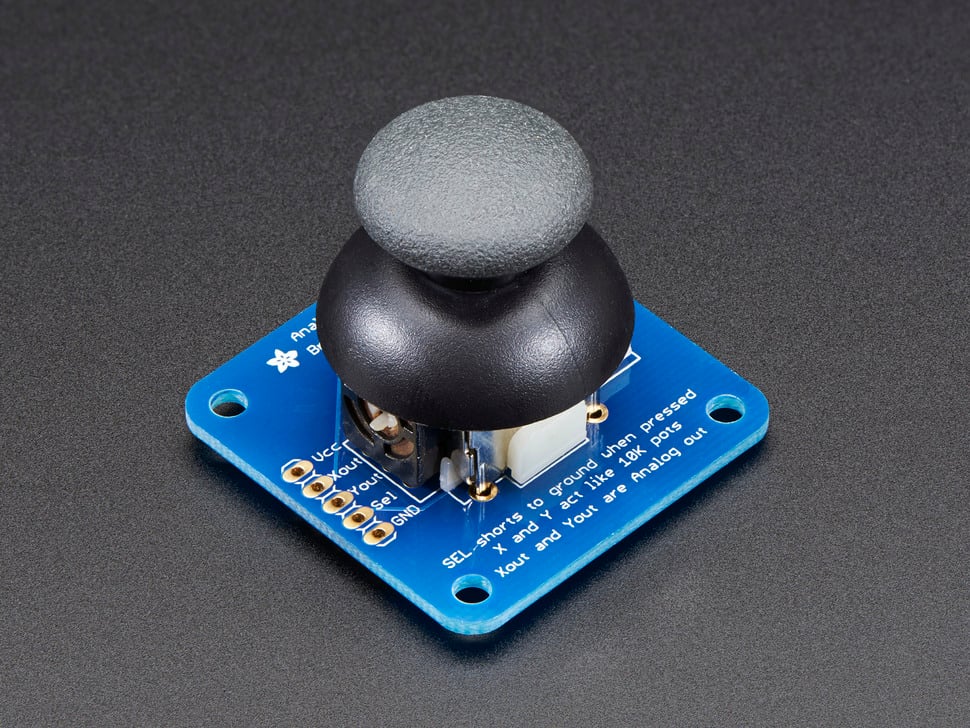 Adafruit Analog 2-axis Thumb Joystick with Select Button + Breakout Bo ...