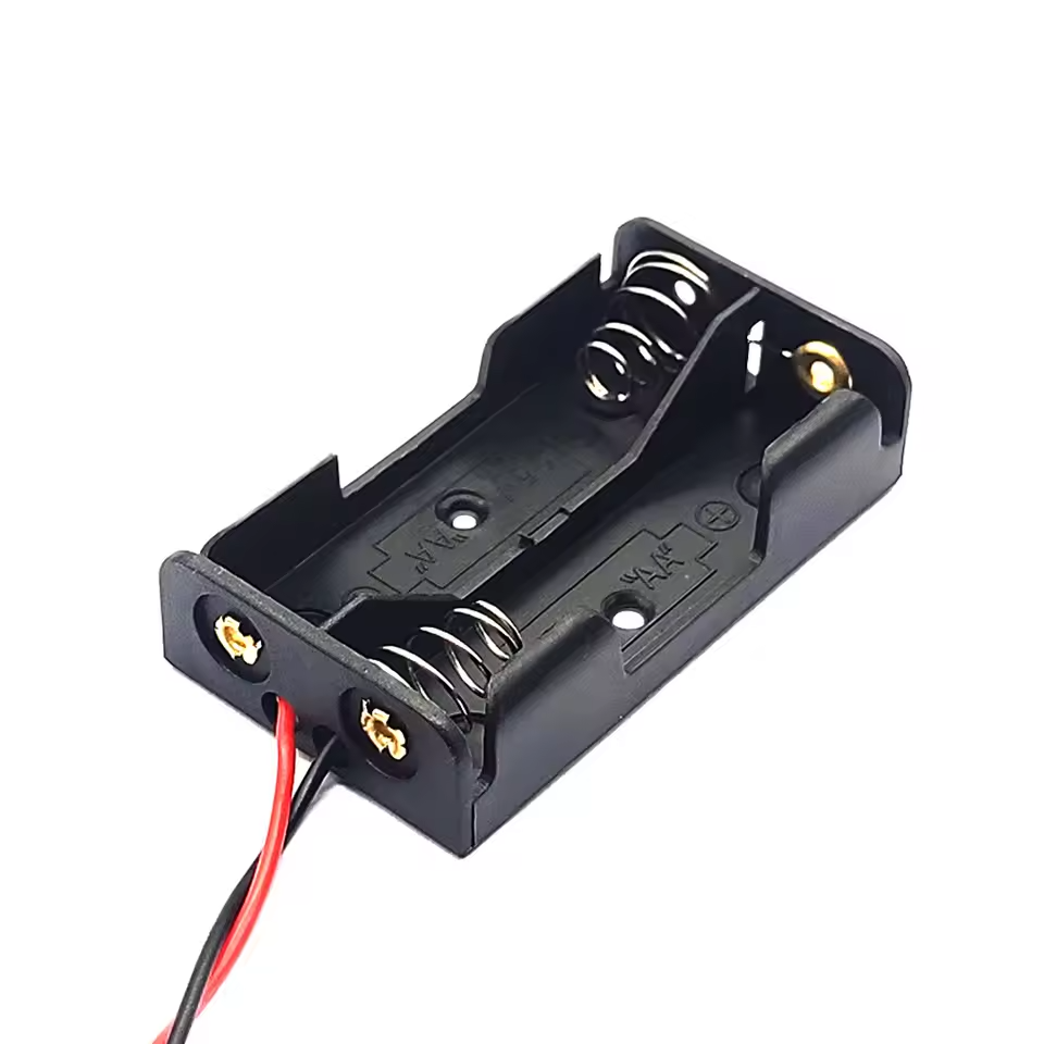 2 × AA Battery Holder Case with Leads – Zaitronics