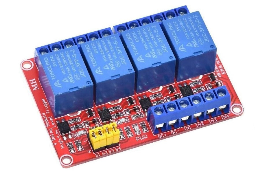 5V 4 Channel Relay Module Optocoupler 10A – Zaitronics